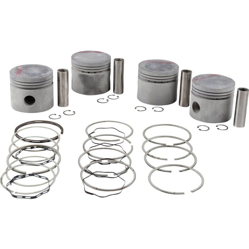 Piston set (4 pcs) with rings for Volvo B18 Std CVR | CVR